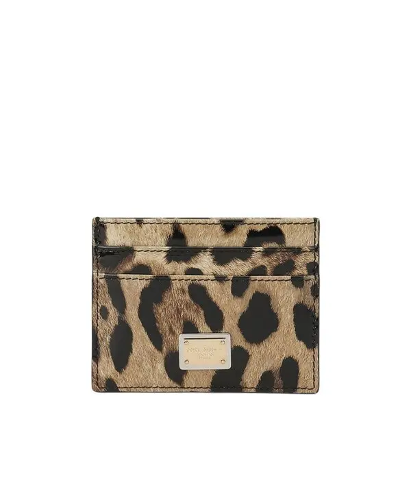 Dolce & Gabbana Dolce Gabbana Leopard-printed Logo Plaque Cardholder