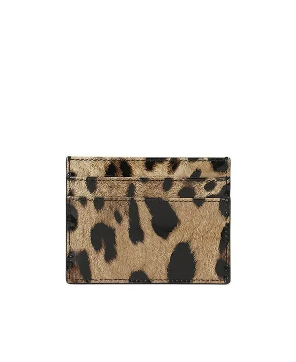 Dolce & Gabbana Dolce Gabbana Leopard-printed Logo Plaque Cardholder