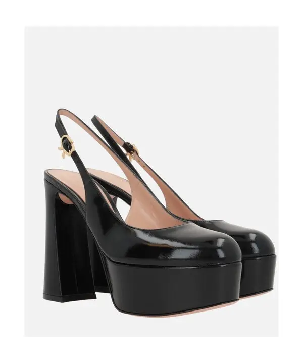 GIANVITO ROSSI Bessie Round Toe Platform Pumps