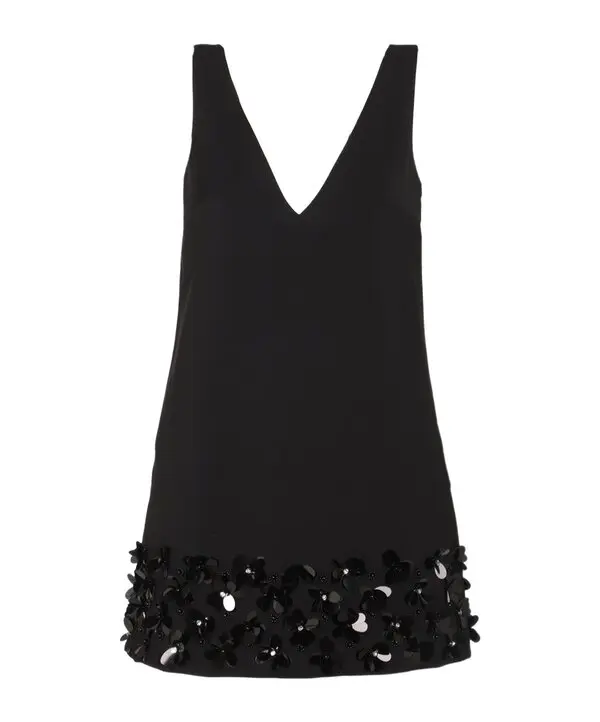 SELF-PORTRAIT Crepe 3d Sequined Mini Dress - Black