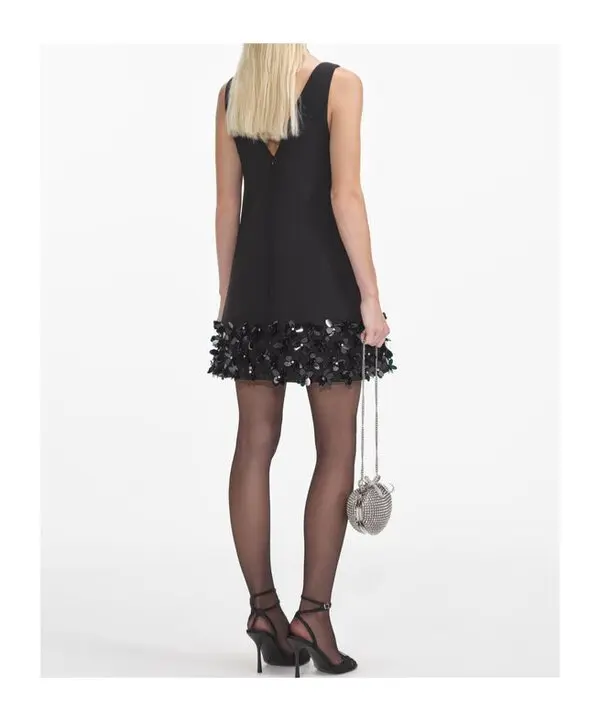 SELF-PORTRAIT Crepe 3d Sequined Mini Dress