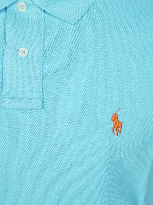 Polo Ralph Lauren Logo Embroidered Short-sleeved Polo Shirt - Blue