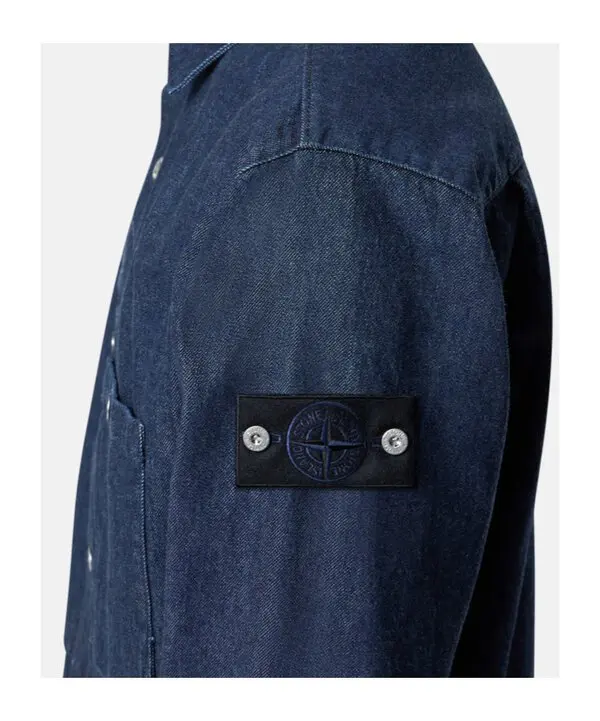 Stone Island Logo Patch Denim Shirt Jacket
