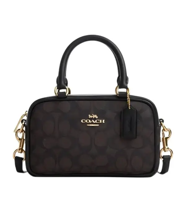 COACH Satchel Crossbody Bag In Signature Canvas - Black