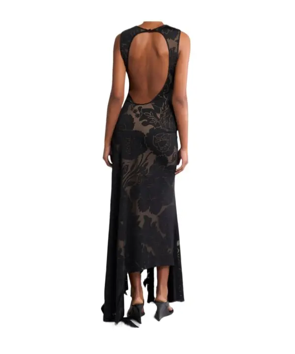 Etro Floral Jacquard Open Back Midi Dress