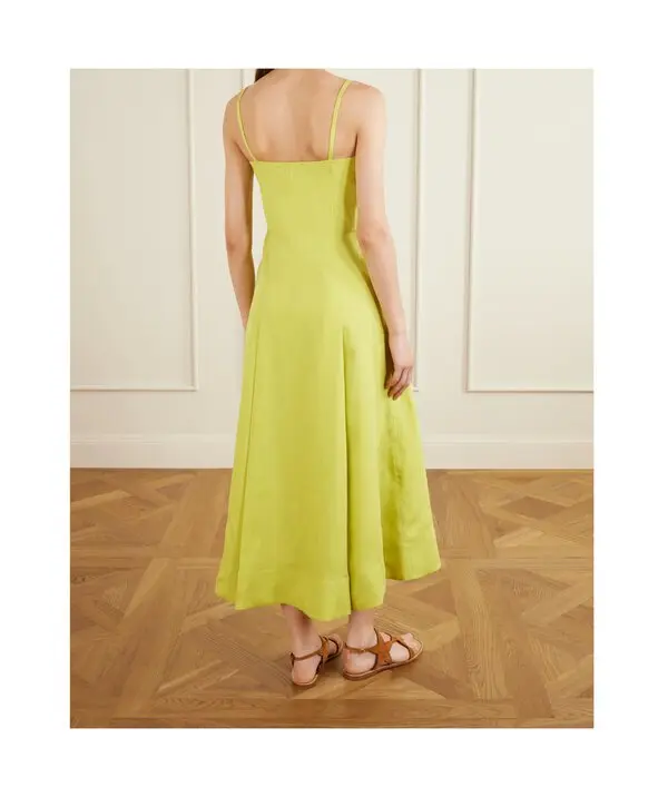 Gabriela Hearst Magritte Linen Midi Dress - Yellow