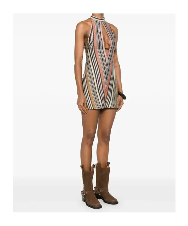Missoni Chevron-knit Halterneck Dress