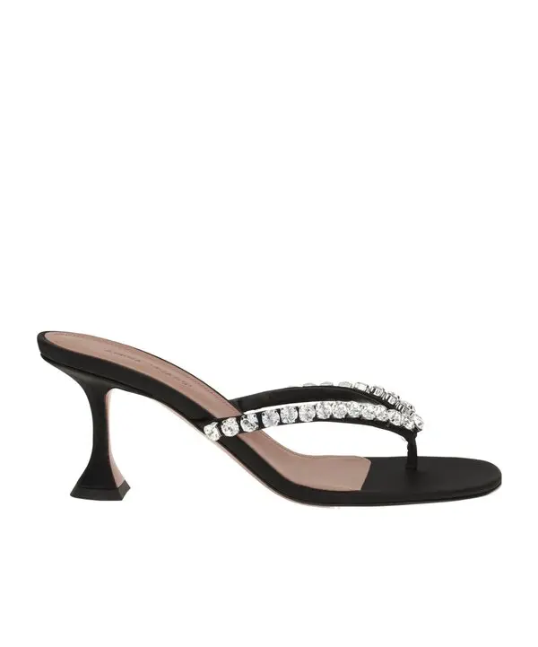 Amina Muaddi Gigi Crystal-embellished Flip Flops - Black