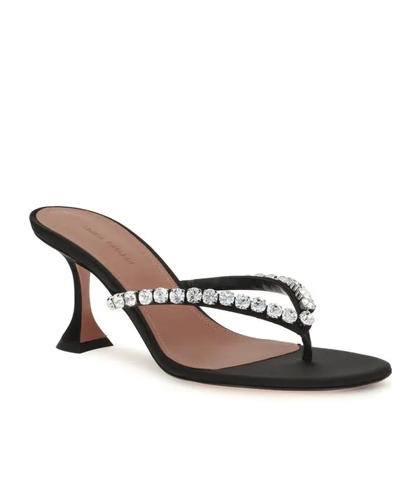Amina Muaddi Gigi Crystal-embellished Flip Flops - Black