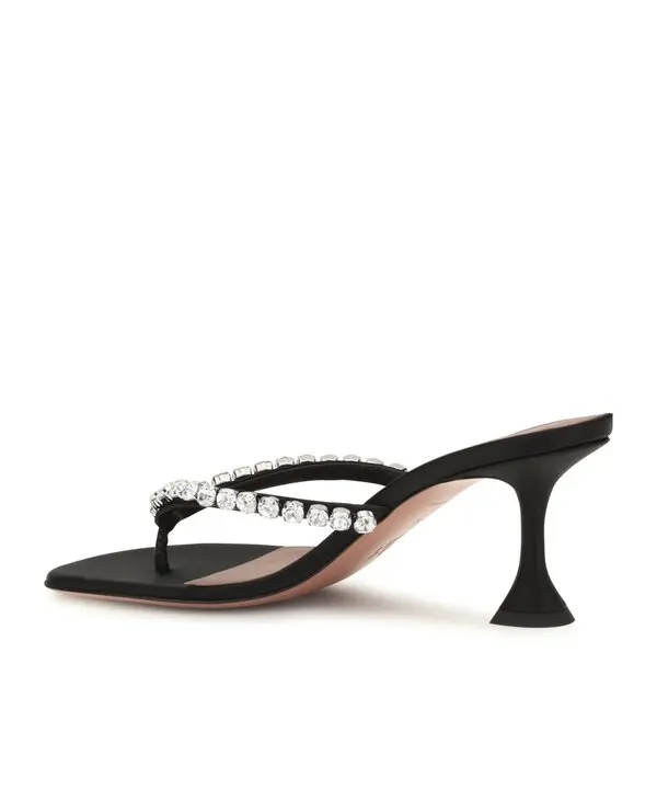 Amina Muaddi Gigi Crystal-embellished Flip Flops - Black