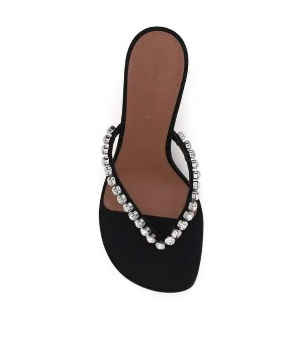 Amina Muaddi Gigi Crystal-embellished Flip Flops - Black