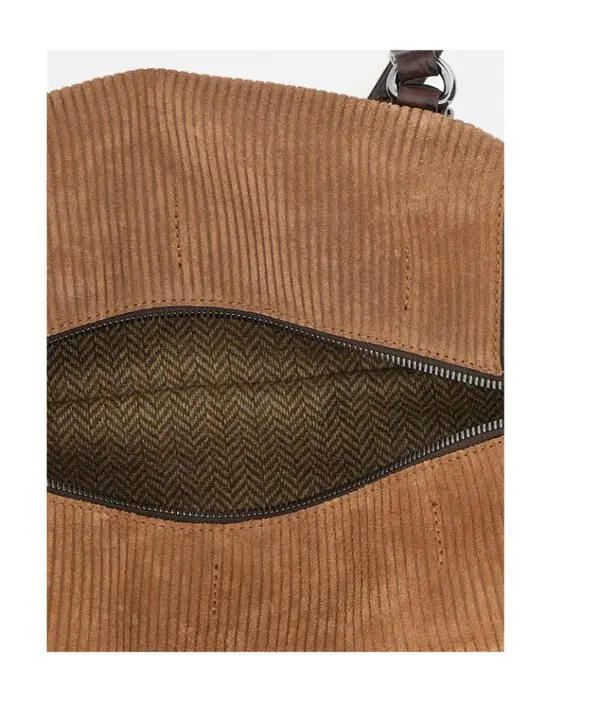 GIANNI CHIARINI Terry Ribbed-suede Shoulder Bag