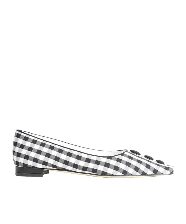 Manolo Blahnik Checkered Ballerina Flats - No