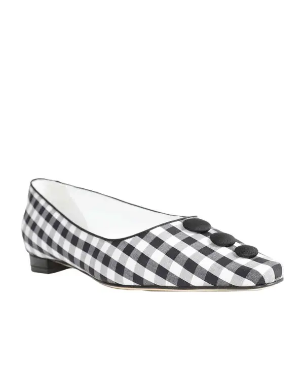 Manolo Blahnik Checkered Ballerina Flats