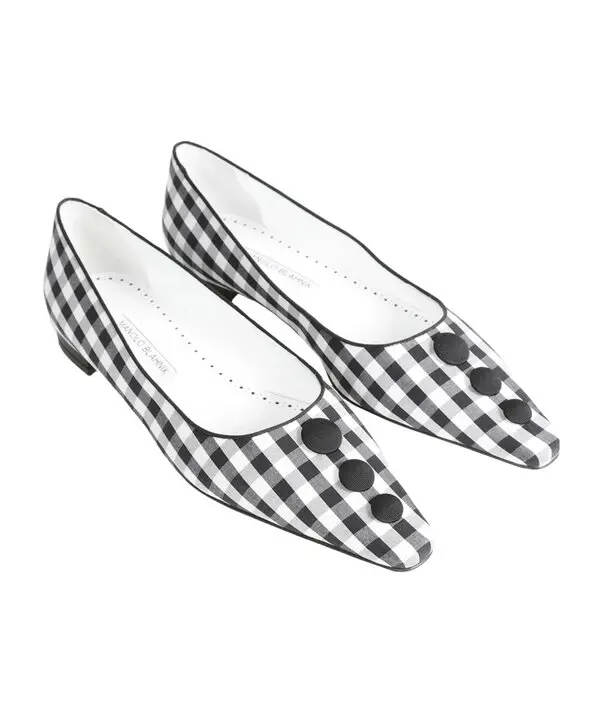 Manolo Blahnik Checkered Ballerina Flats