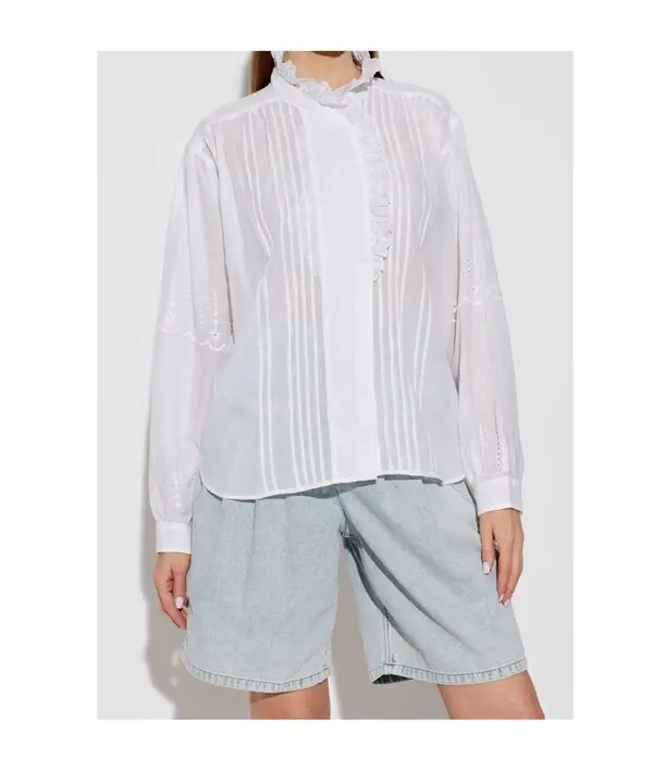 Isabel Marant Étoile Leota Ruffled Pintuck Blouse