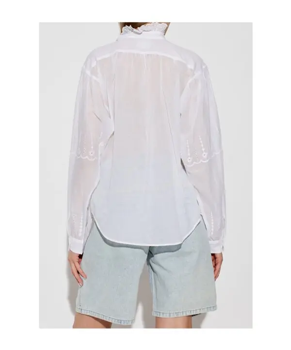 Isabel Marant Étoile Leota Ruffled Pintuck Blouse