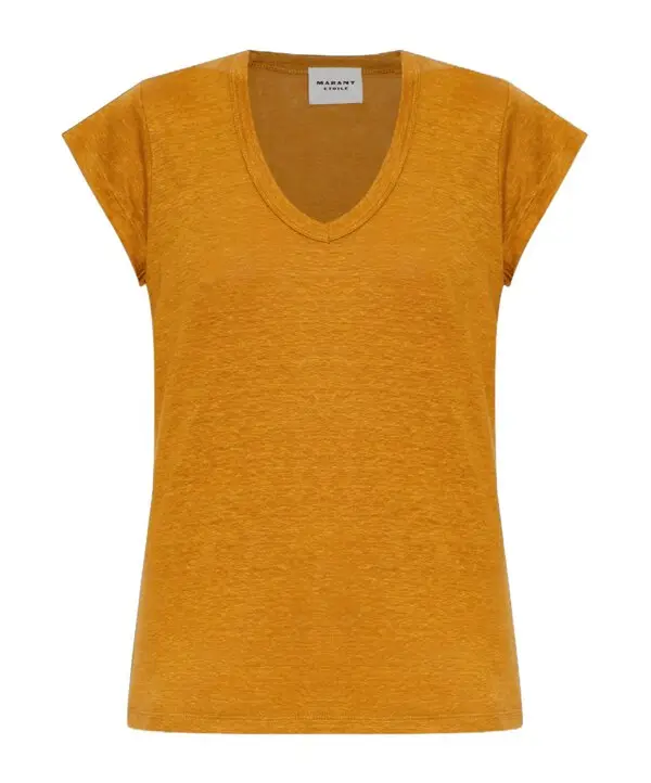 Isabel Marant Étoile Zankou V-neck T-shirt - Gold