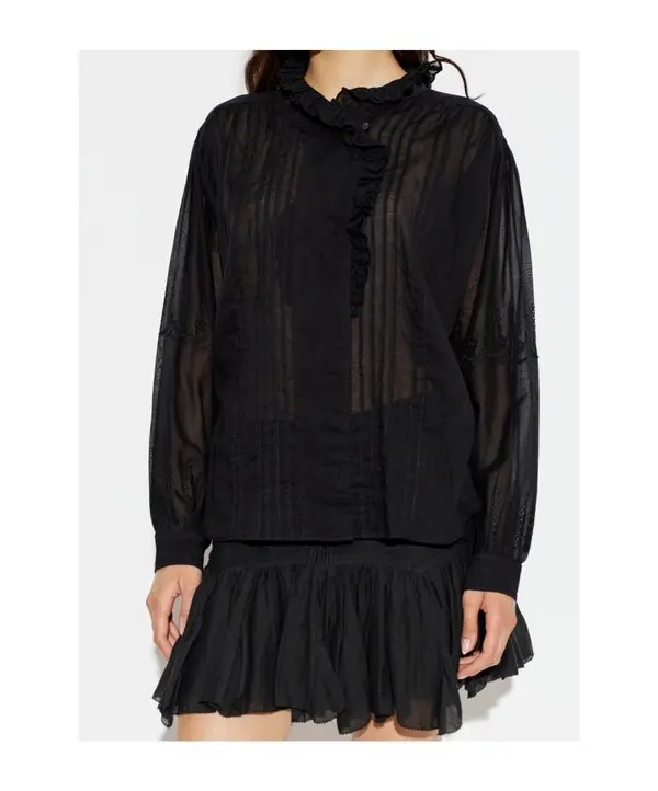 Isabel Marant Étoile Asymmetrical Ruffled Neckline Shirt