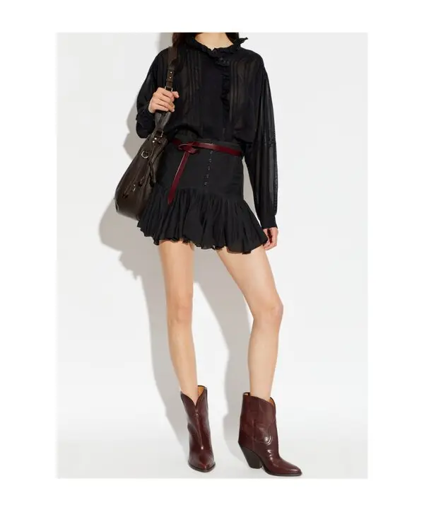 Isabel Marant Étoile Asymmetrical Ruffled Neckline Shirt