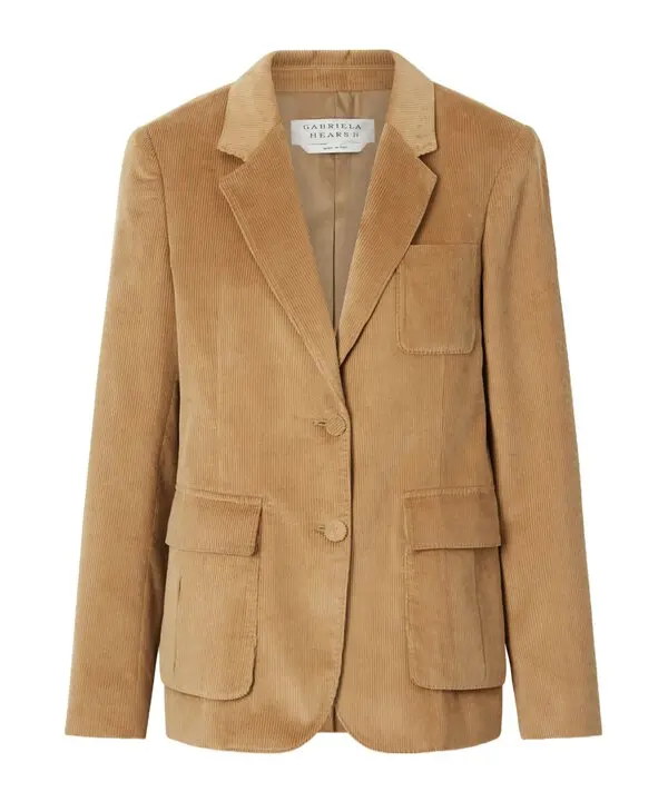 Gabriela Hearst Louisa Cotton Ribbed Blazer - Beige