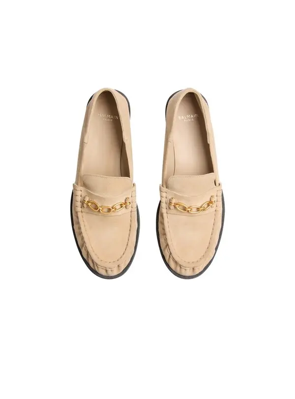 Balmain Sync Suede Leather Loafers