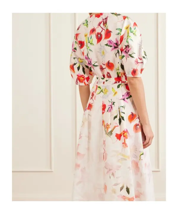 Gabriela Hearst Short Sleeved Printed Midi Dress