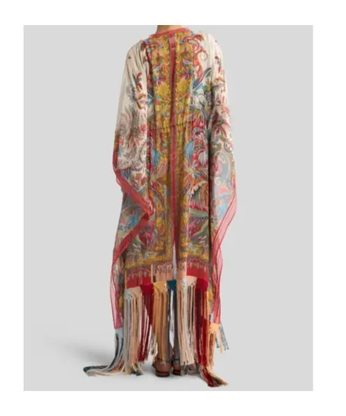 Etro Paisley Printed Fringed Kaftan