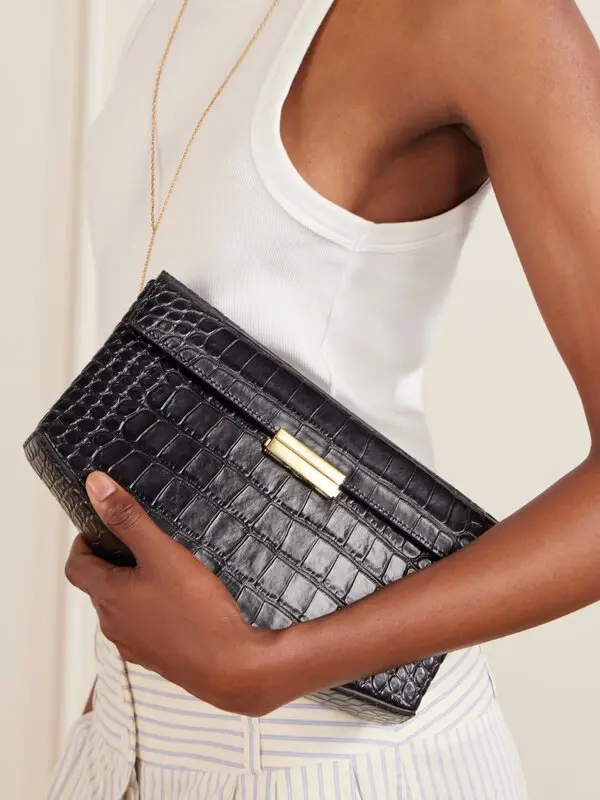 TOTEME Croc-effect Leather Shoulder Bag