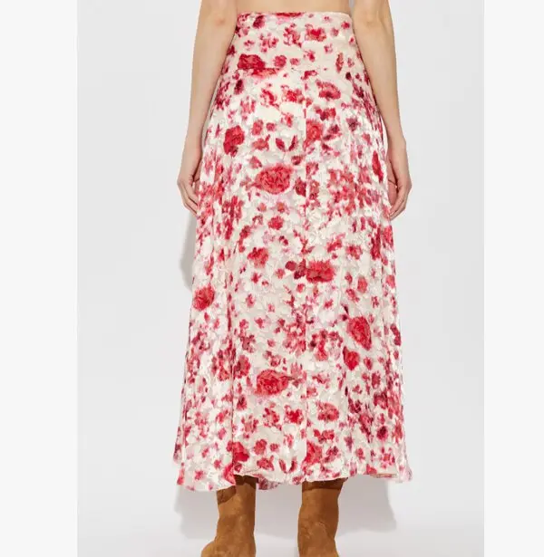 Isabel Marant Étoile Hilza Floral Midi Skirt - Beige/red