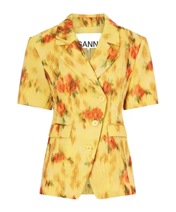 GANNI Short-sleeved Jacket - Yellow