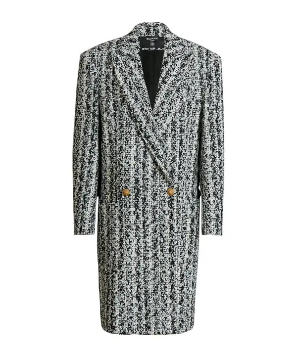 Balmain Long Tweed Coat