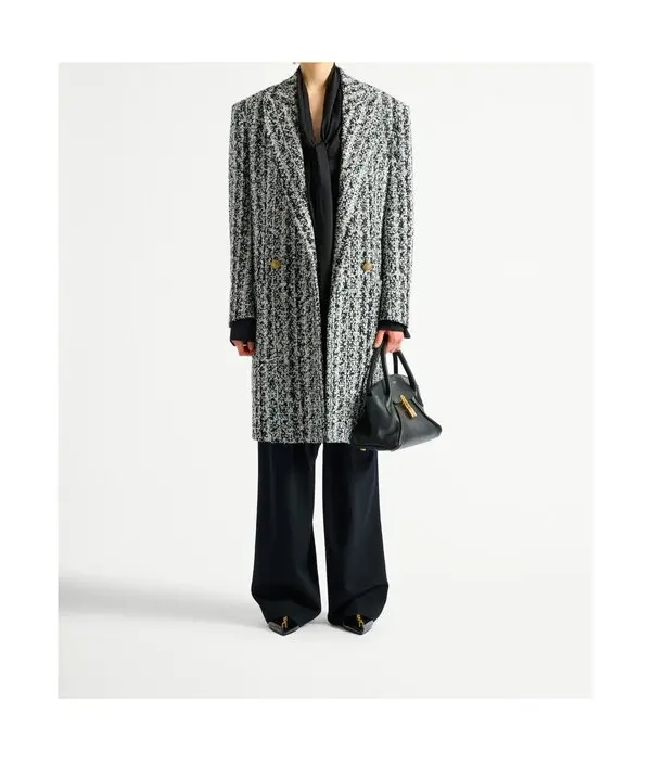 Balmain Long Tweed Coat