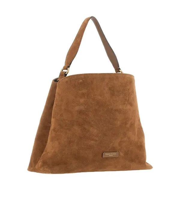GIANNI CHIARINI Fiona Suede Tote Bag With Python Print Accents