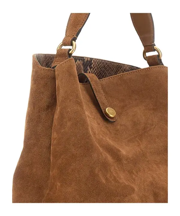 GIANNI CHIARINI Fiona Suede Tote Bag With Python Print Accents