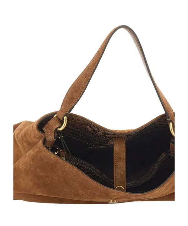 GIANNI CHIARINI Fiona Suede Tote Bag With Python Print Accents