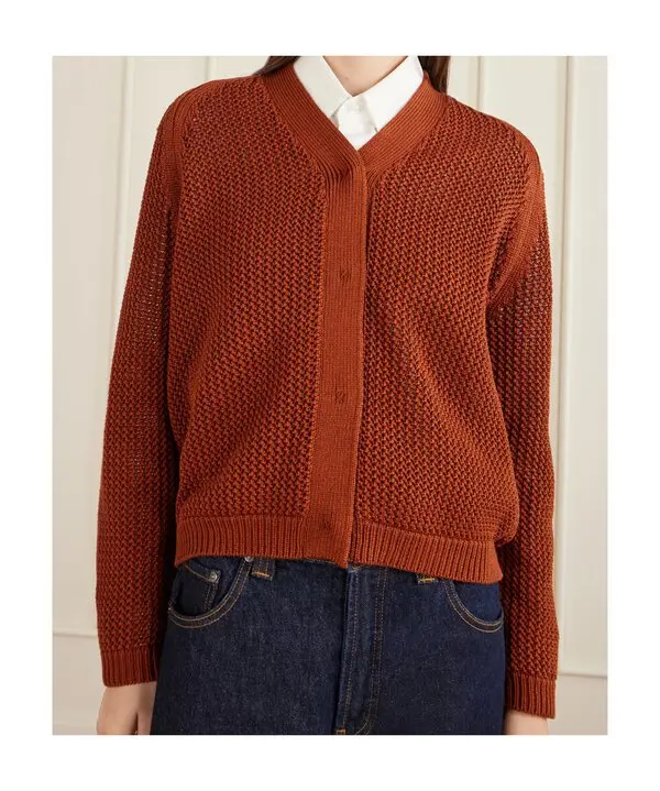 Max Mara Open-knit Silk-blend Cardigan