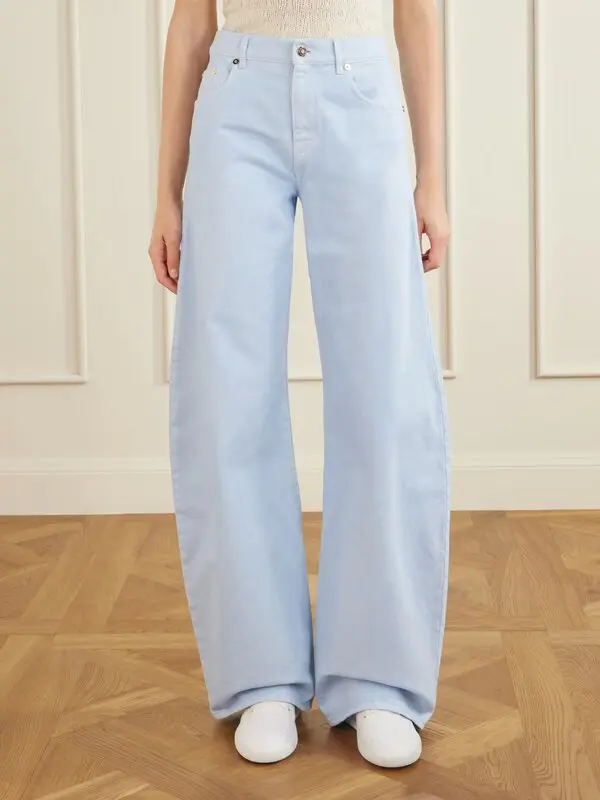 Gabriela Hearst Amoret Mid-rise Wide-leg Jeans - Sky-blue
