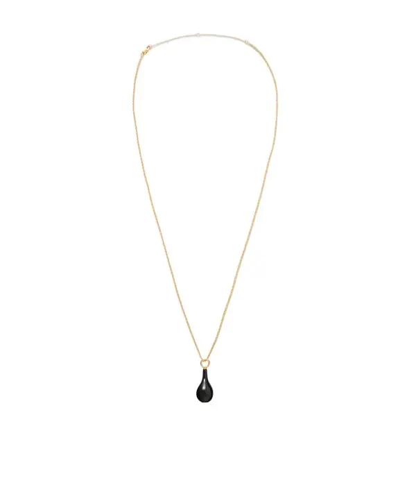 TOTEME Drop Gold-plated Onyx Necklace - Black