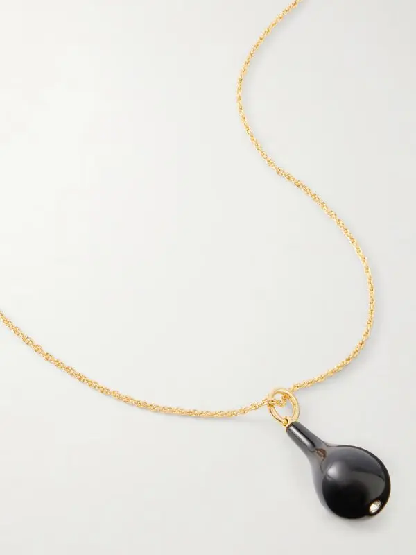 TOTEME Drop Gold-plated Onyx Necklace