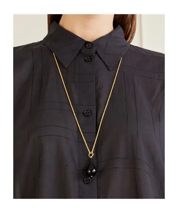TOTEME Drop Gold-plated Onyx Necklace