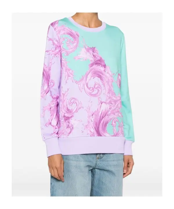 Versace Baroque-print Long-sleeve Cotton Sweatshirt