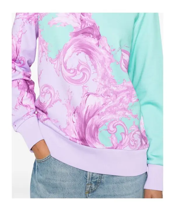Versace Baroque-print Long-sleeve Cotton Sweatshirt