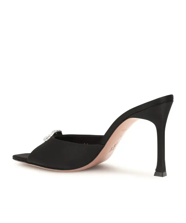 Amina Muaddi Heel Mules Open Toe Embellished Detail