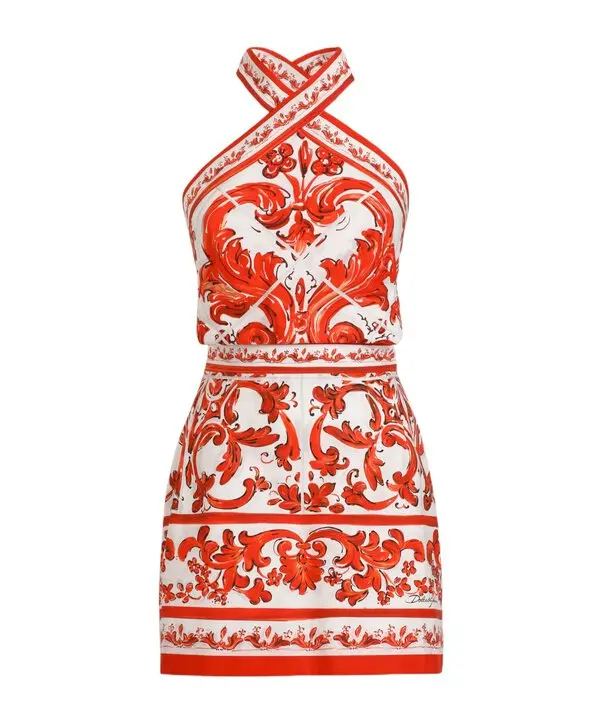 Dolce & Gabbana Majolica-print Poplin Dress - Multi-color