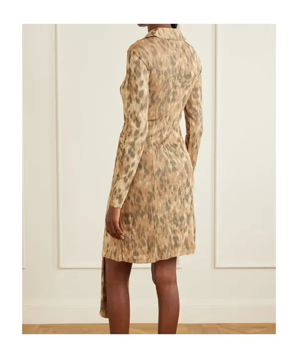 GANNI Marl Printed Mesh Midi Dress