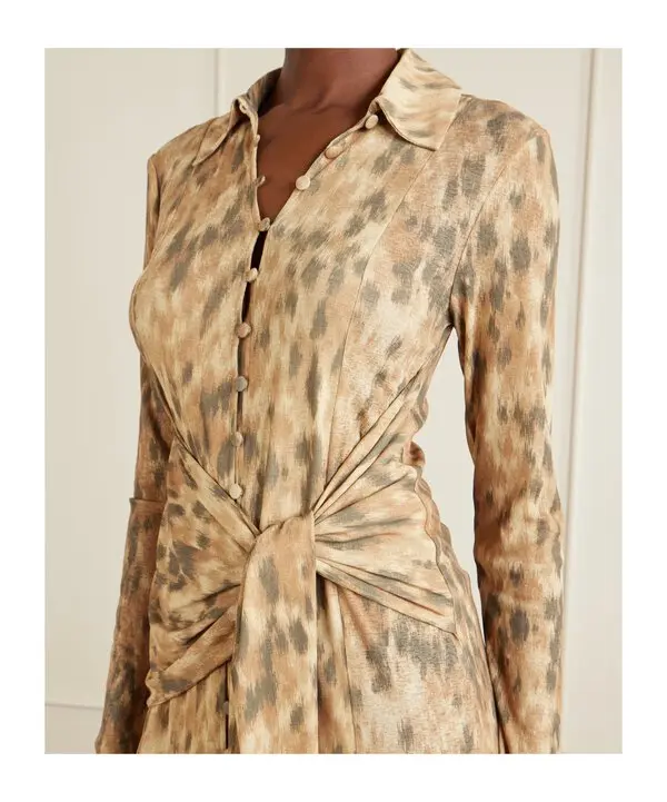 GANNI Marl Printed Mesh Midi Dress