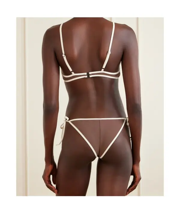Brunello Cucinelli Bead-embellished Triangle Bikini Top