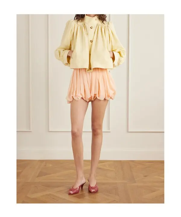 Chloé Pleated Silk-charmeuse Shorts