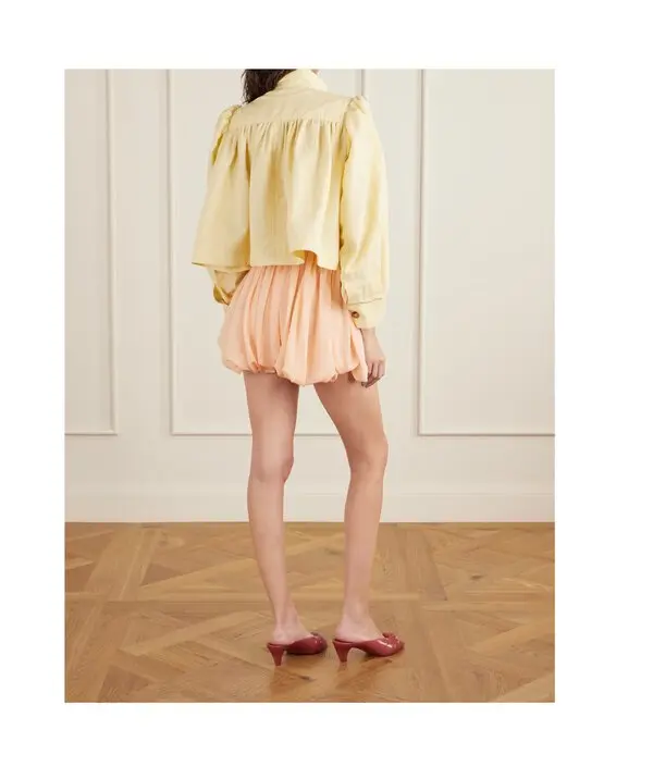 Chloé Pleated Silk-charmeuse Shorts